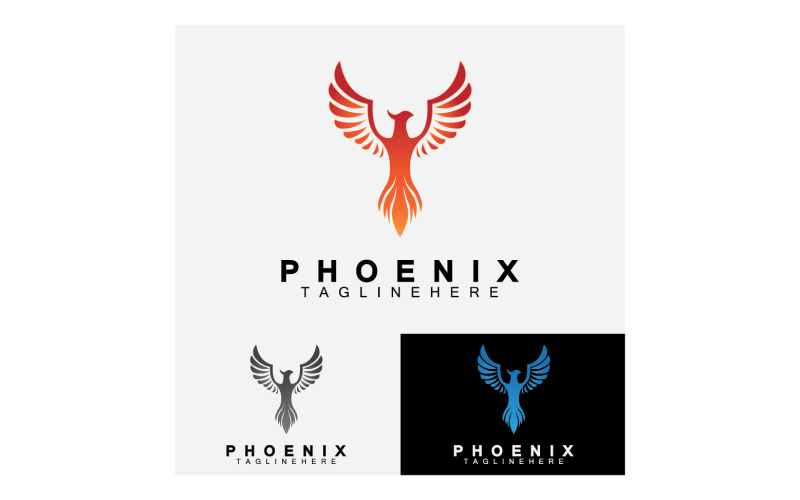 Phoenix bird logo vector v35 #355172 - TemplateMonster
