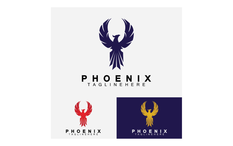 Phoenix bird logo vector v45 #355177 - TemplateMonster