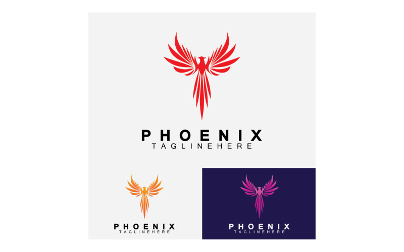 Phoenix bird logo vector v46 #355181 - TemplateMonster