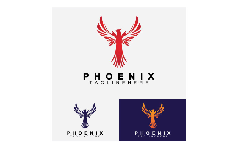Phoenix bird logo vector v52 #355185 - TemplateMonster