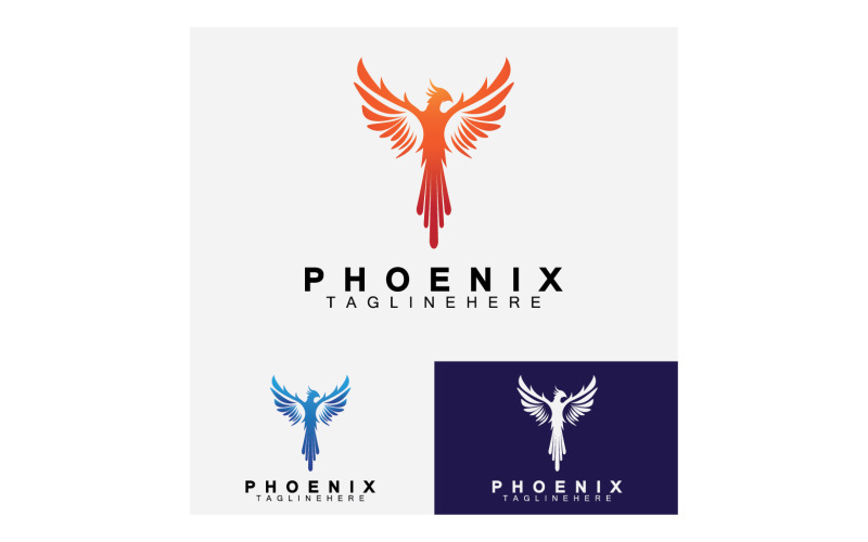 Phoenix bird logo vector v53 #355192 - TemplateMonster