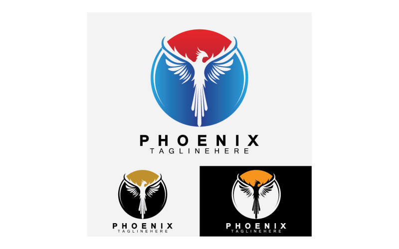 Phoenix bird logo vector v6 #355144 - TemplateMonster
