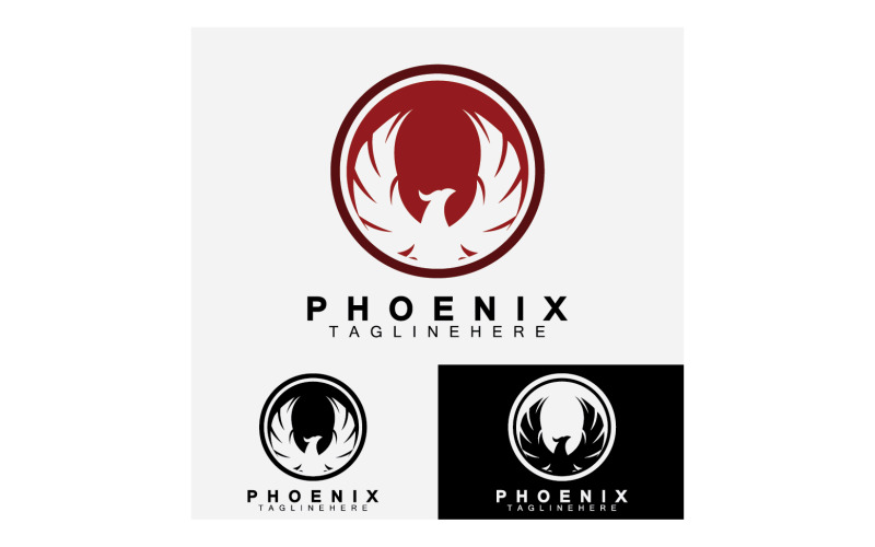 Phoenix bird logo vector v7 #355140 - TemplateMonster