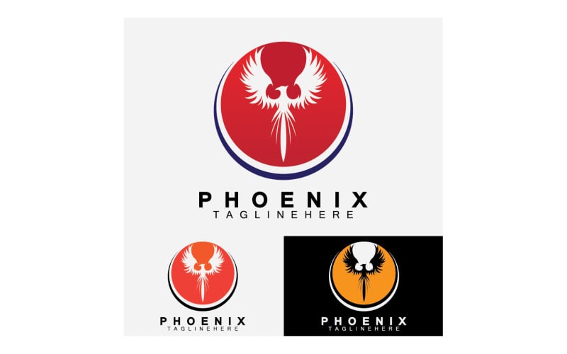 Phoenix bird logo vector v8 #355141 - TemplateMonster