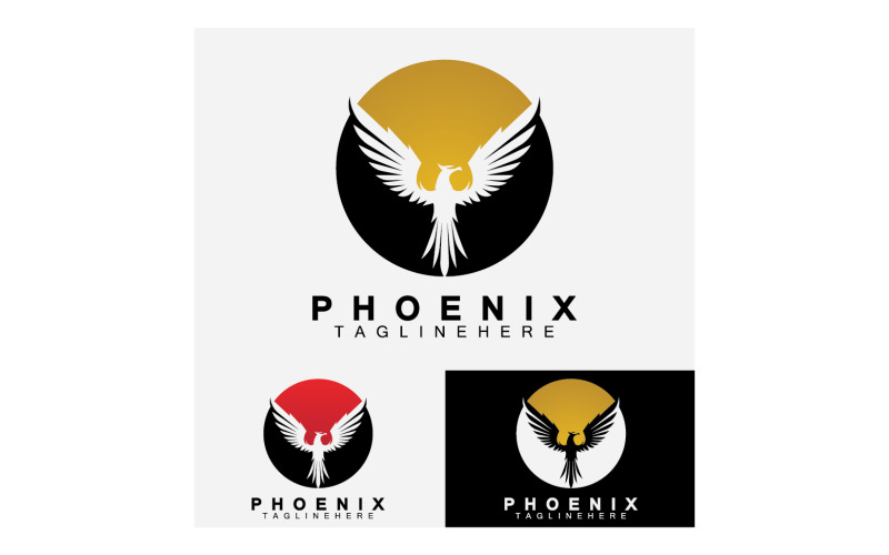 Phoenix bird logo vector v9 #355148 - TemplateMonster