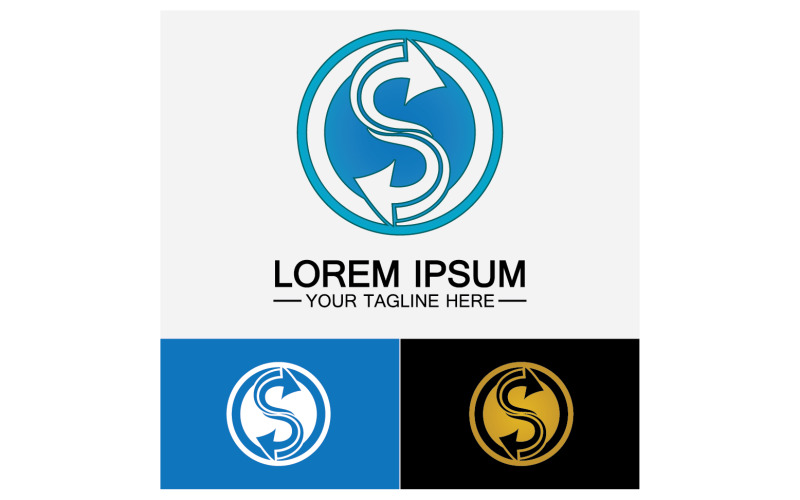 Ícone do logotipo da letra do nome inicial S v40