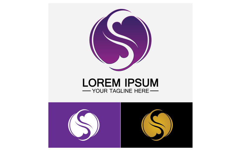 S initial name letter logo icon v41 #355233 - TemplateMonster