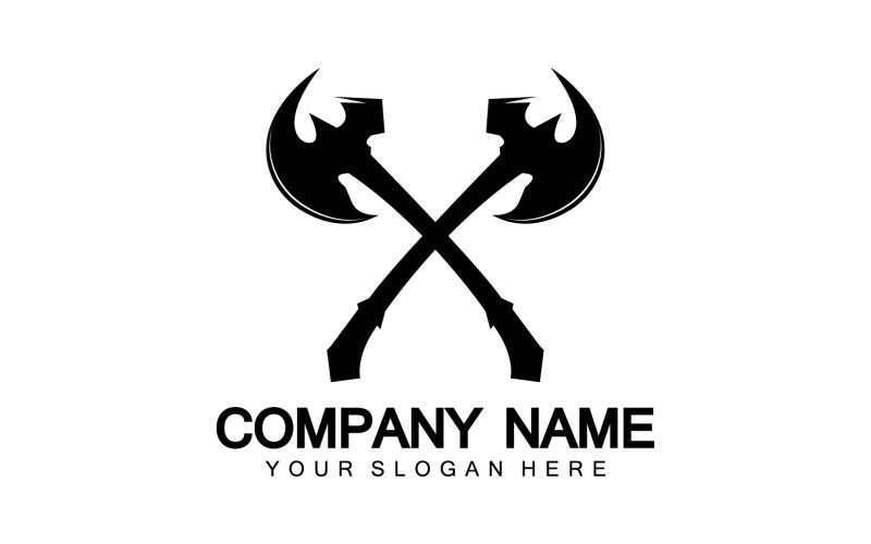 Modèle d'icône de hache logo vectoriel v14