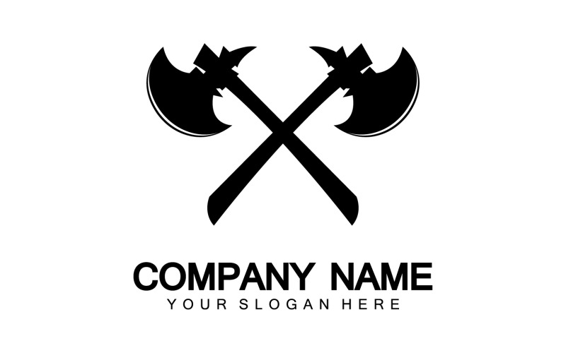 Modèle d'icône de hache logo vectoriel v4