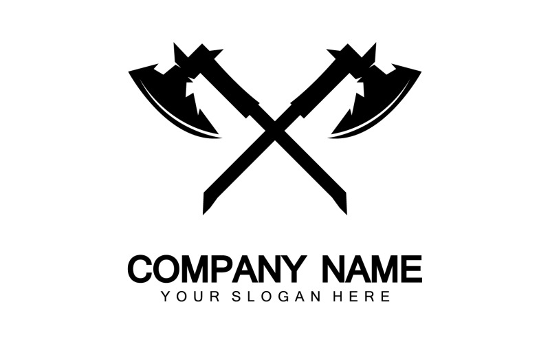 Modèle dicône de hache logo vectoriel v8