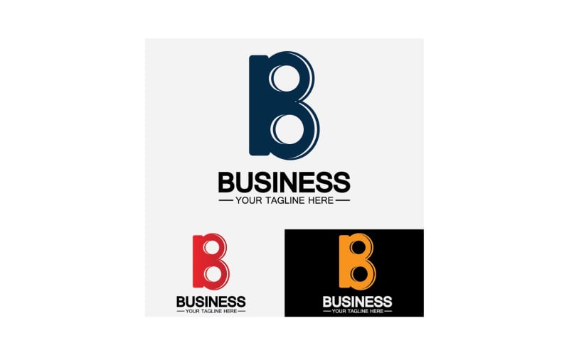 Initial b letter name logo vector v13 - TemplateMonster