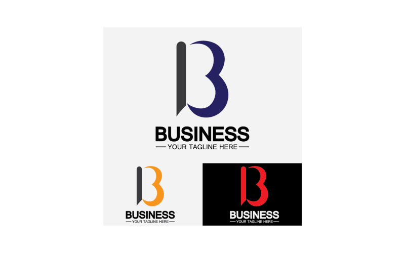 Initial b letter name logo vector v8 - TemplateMonster