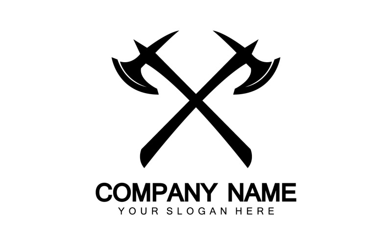 Modèle d'icône de hache logo vectoriel v12