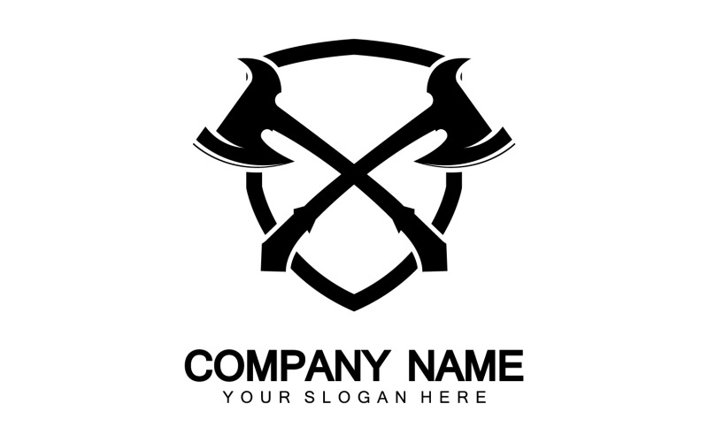 Modèle d'icône de hache logo vectoriel v17