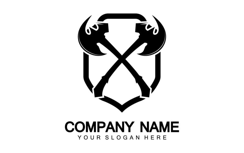 Modèle d'icône de hache logo vectoriel v22