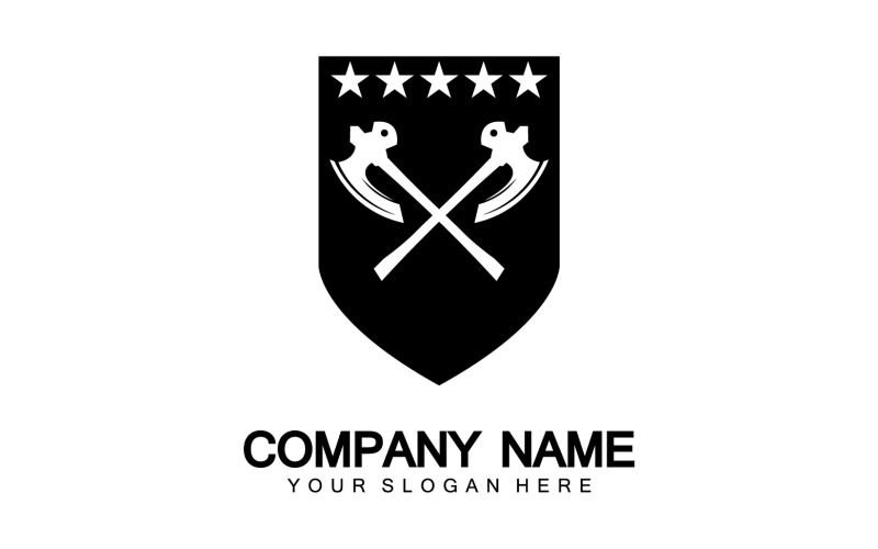 Modèle d'icône de hache logo vectoriel v25