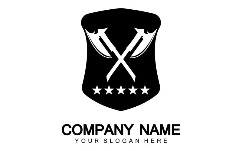 Modèle d'icône de hache logo vectoriel v26