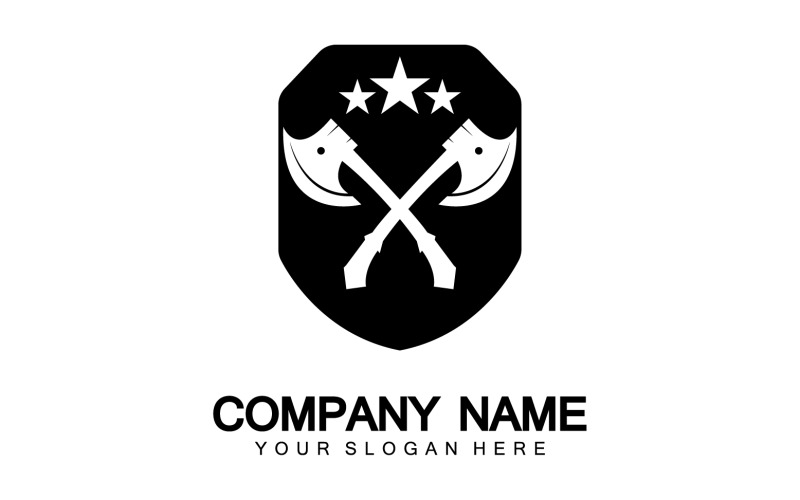 Modèle dicône de hache logo vectoriel v30