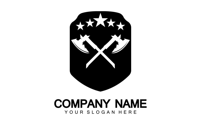 Modèle d'icône de hache logo vectoriel v32