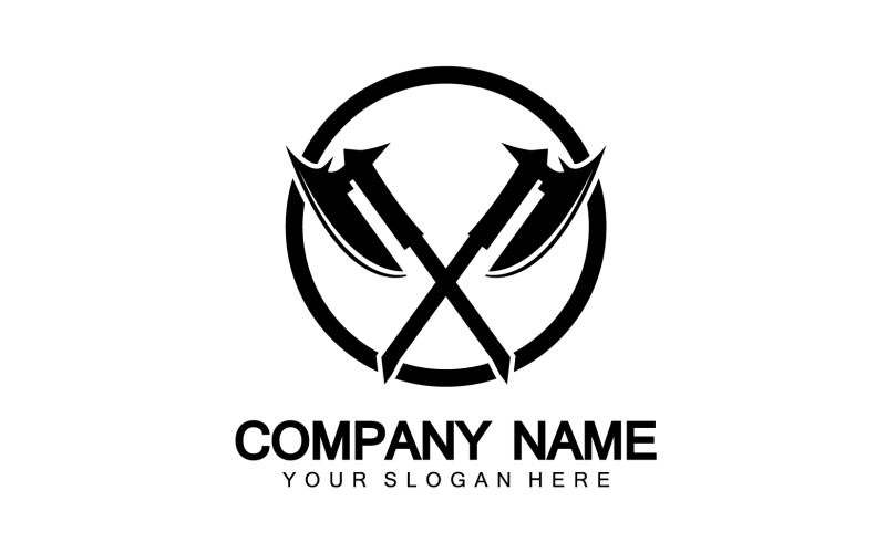 Modèle dicône de hache logo vectoriel v34