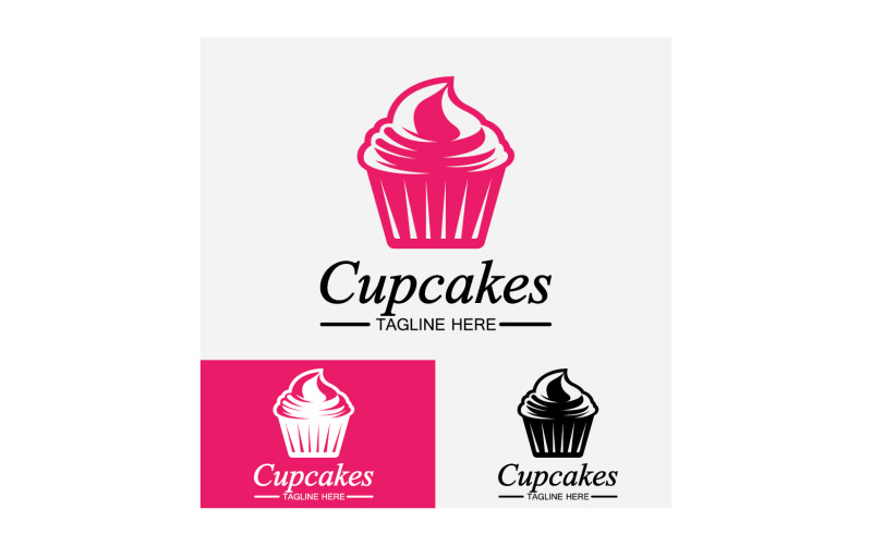 Cupcake food logo icon vector v16 #355910 - TemplateMonster