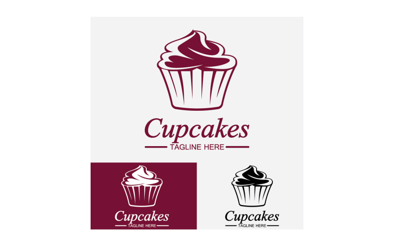Cupcake food logo icon vector v35 #355924 - TemplateMonster