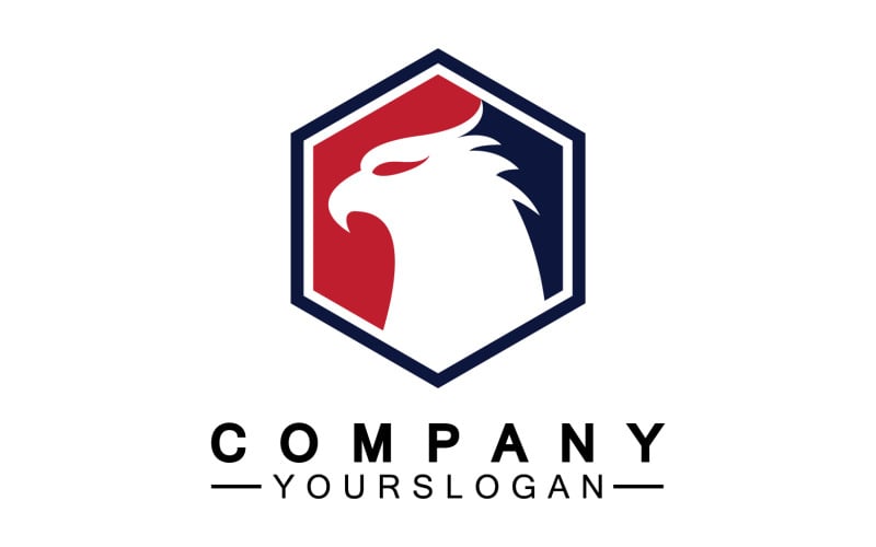Kartal başlı kuş şahin logo vektör v19 - TemplateMonster