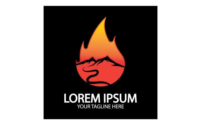 Mountain and fire logo vector v11 #356256 - TemplateMonster