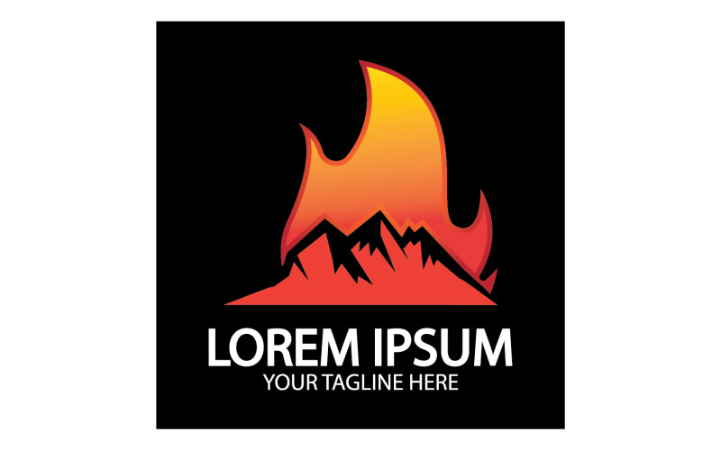 Mountain and fire logo vector v15 #356252 - TemplateMonster