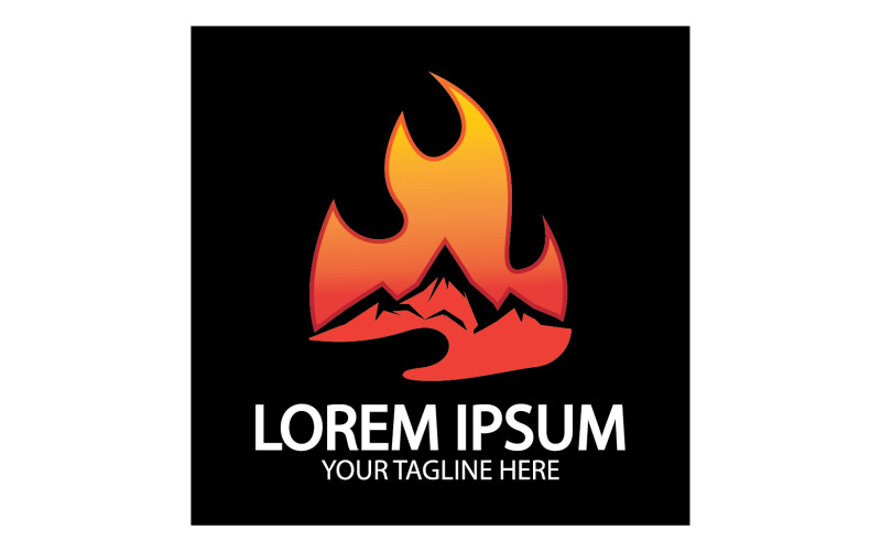 Mountain and fire logo vector v16 #356259 - TemplateMonster