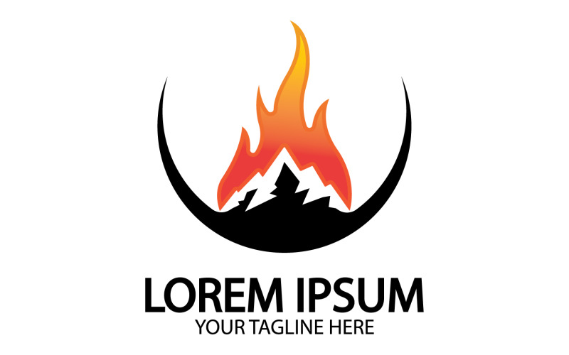Mountain and fire logo vector v2 #356243 - TemplateMonster