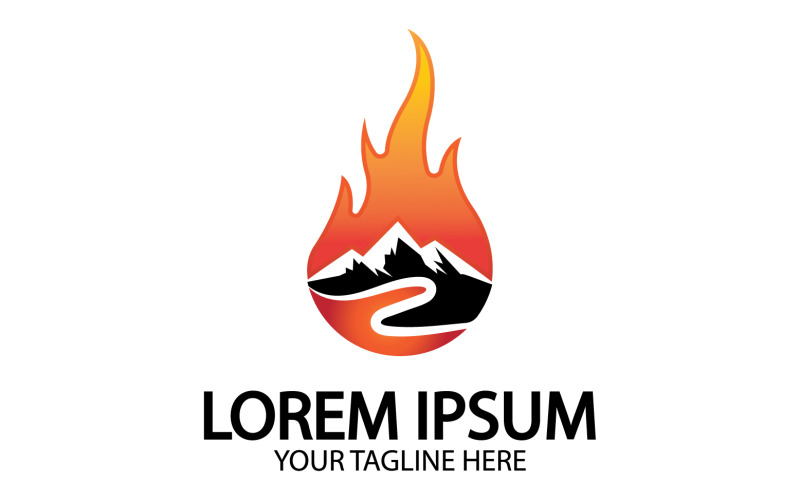 Mountain and fire logo vector v6 #356249 - TemplateMonster
