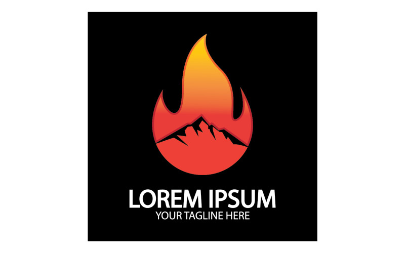 Mountain and fire logo vector v9 #356250 - TemplateMonster