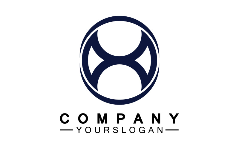 X nom initial logo société vecteur v44 - TemplateMonster
