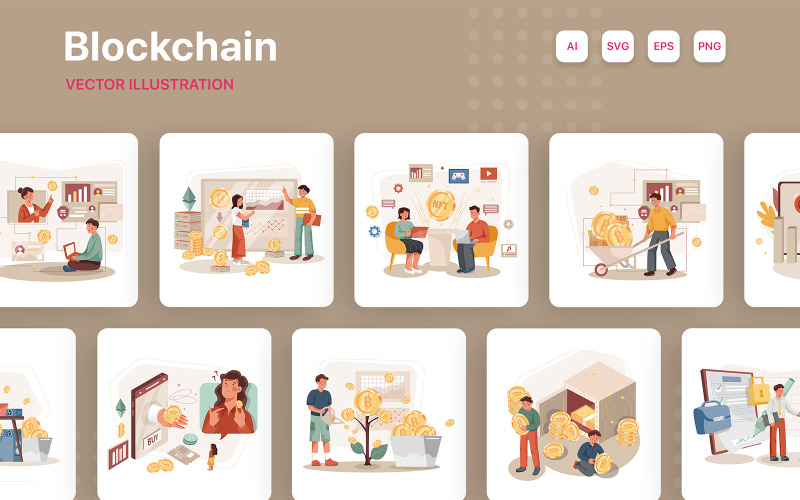 M280_ Blockchain Technology Illustration Pack