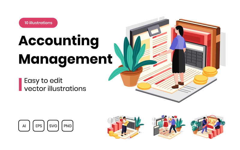 M296_ Accounting Management Illustration Pack