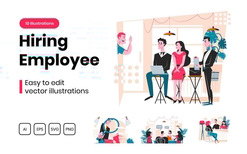 M298_ Job Interview Illustration Pack - TemplateMonster