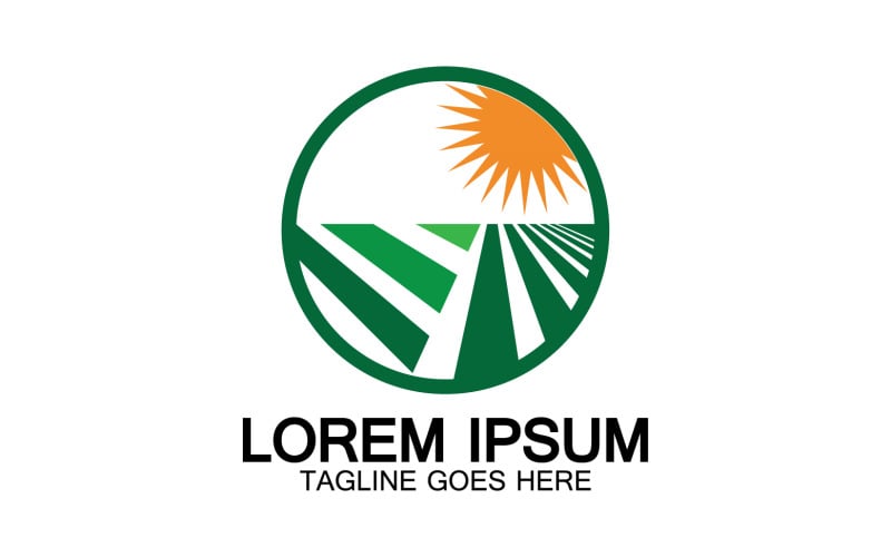 Farmhouse sun green logo vector v20 #356784 - TemplateMonster