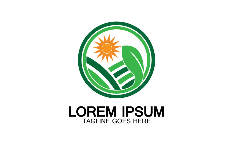 Farmhouse sun green logo vector v25 #356788 - TemplateMonster