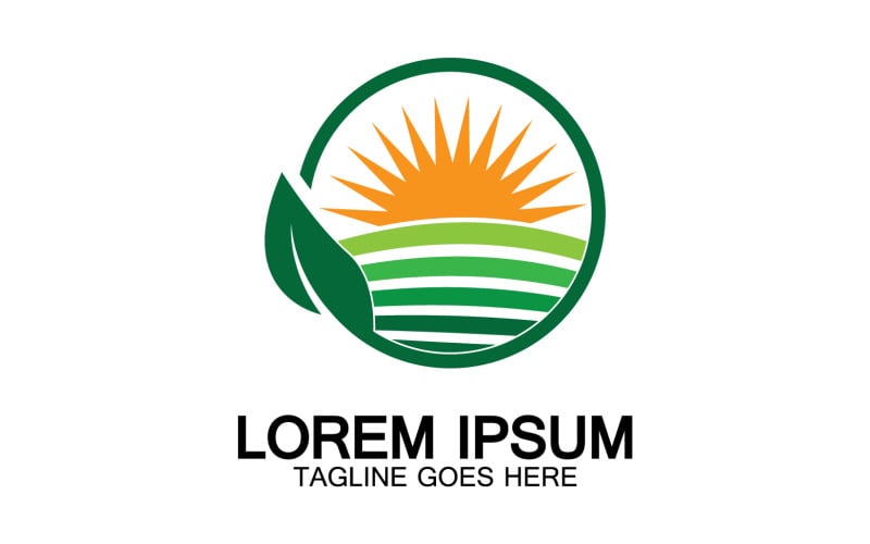 Farmhouse sun green logo vector v9 #356777 - TemplateMonster