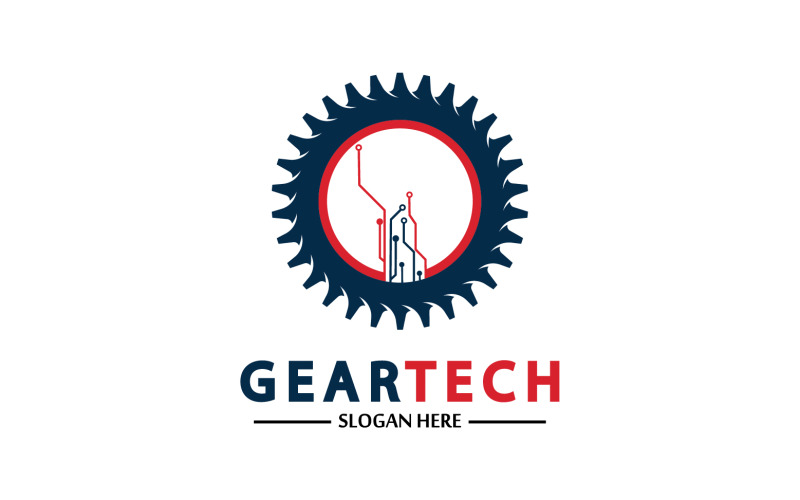 Gear Tech icon vector logo v16 #356886 - TemplateMonster