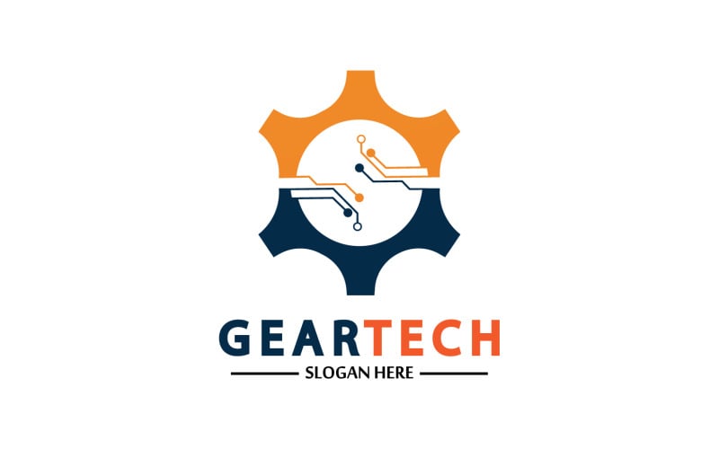 Gear Tech icon vector logo v21 #356890 - TemplateMonster