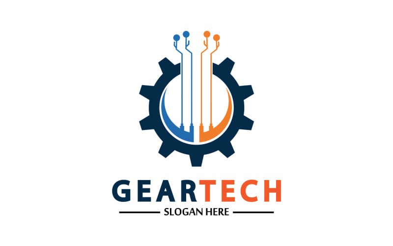Gear Tech icon vector logo v33 #356903 - TemplateMonster