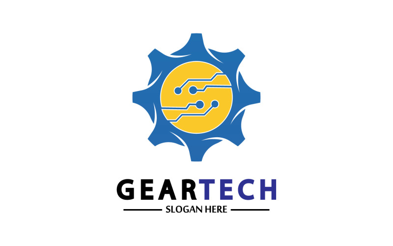 Gear Tech icon vector logo v42 #356908 - TemplateMonster