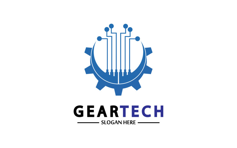 Gear Tech icon vector logo v46 #356911 - TemplateMonster