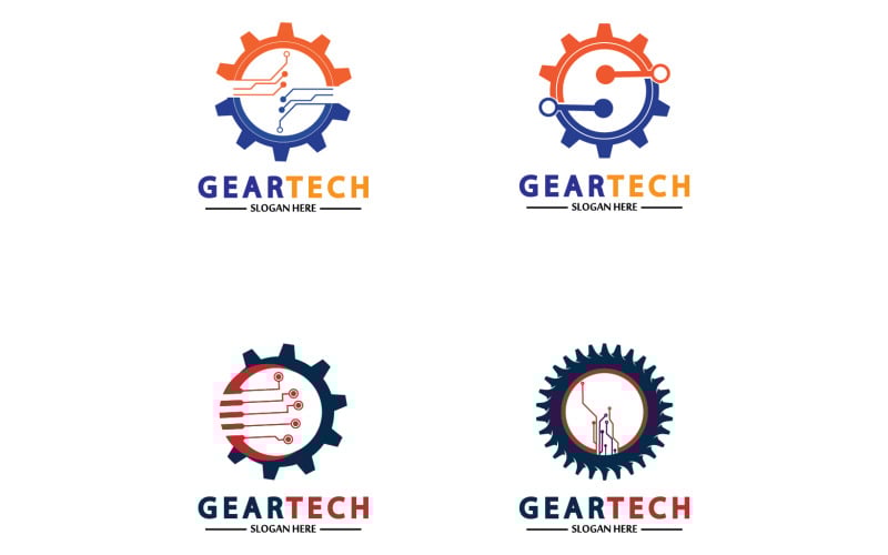 Gear Tech icon vector logo v50 #356916 - TemplateMonster