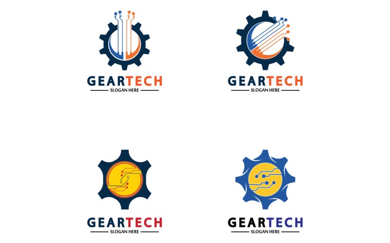 Gear Tech icon vector logo v61 #356927 - TemplateMonster