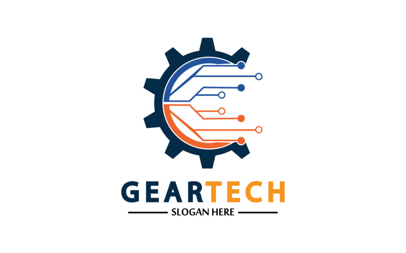 Logotipo vectorial del icono de Gear Tech v38