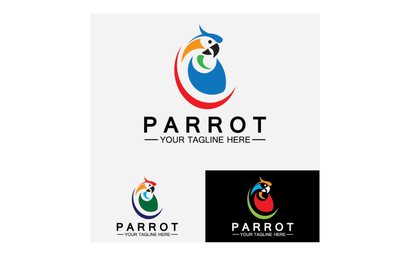 Bird Parrot head logo vector v1 #357096 - TemplateMonster