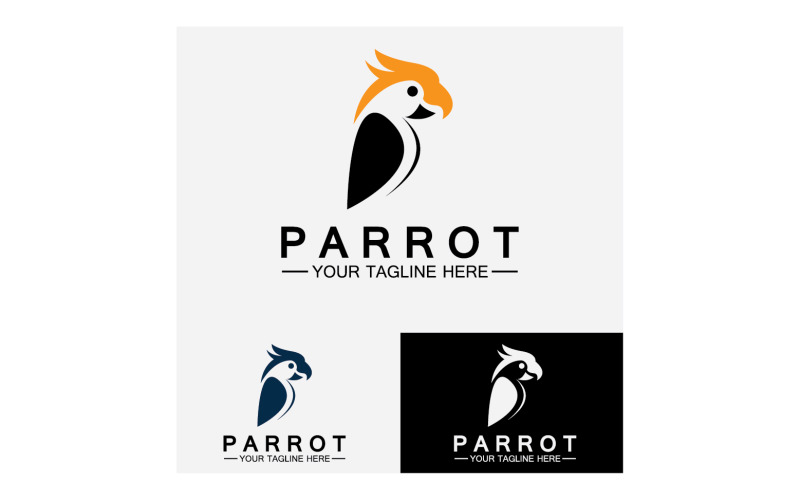 Bird Parrot head logo vector v2 #357098 - TemplateMonster